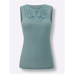 w&auml;schepur w&auml;schepur Damen Blazershirt mit Spitzeneinsatz, jade, Gr&ouml;&szlig;e 40