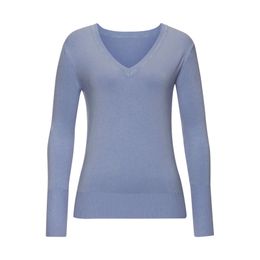 Vivance Damen V-Ausschnitt-Pullover, hellblau, Gr&ouml;&szlig;e 44/46