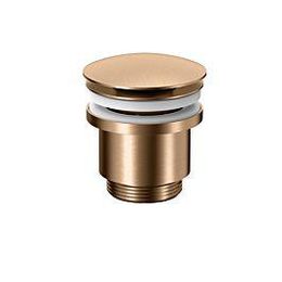 Herzbach LIVING PUSH Ablaufventil mit/ohne 11.462500.1.39 Staufunktion, rund, Kupfer Stahl