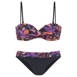 Vivance Damen B&uuml;gel-Bandeau-Bikini, schwarz bedruckt, Gr&ouml;&szlig;e 38D