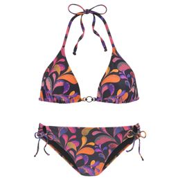 Vivance Damen Triangel-Bikini, schwarz bedruckt, Gr&ouml;&szlig;e 38C/D