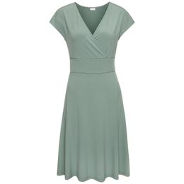 Lascana Damen Jerseykleid, sage green, Gr&ouml;&szlig;e 36