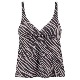 Lascana Damen B&uuml;gel-Tankini-Top, schwarz-bedruckt, Gr&ouml;&szlig;e 44B
