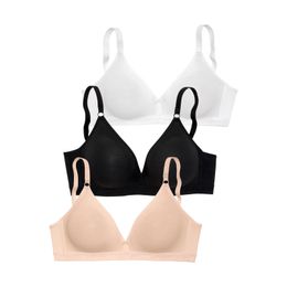 petite fleur by Lascana Damen Bralette-BH, 1xtoffee+1xschwarz+1xwei&szlig;, Gr&ouml;&szlig;e 85B