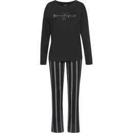 Vivance Dreams by Lascana Damen Pyjama, mauve gestreift, Gr&ouml;&szlig;e 44/46