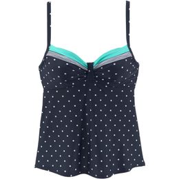 Lascana Damen B&uuml;gel-Tankini-Top, marine-t&uuml;rkis, Gr&ouml;&szlig;e 38C