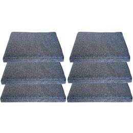 Expo-Börse Sitzkissen Stuhl Kissen 6er Pack 45,5 x 44,5 x 4cm anthrazit