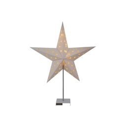 Expo-Börse Weihnachtsstern auf Metallfuß mit 10 LEDs & Timer Weiß 60 cm