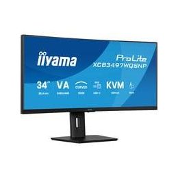 iiyama ProLite XCB3497WQSNP-B1, LED-Monitor 86.4 cm (34 Zoll), schwarz (matt), WQHD, VA, Curved, Adaptive-Sync, USB-C, USB-Hub, 120Hz Panel