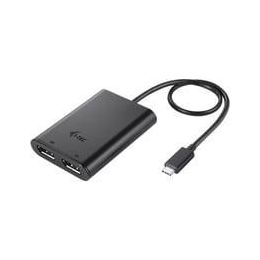 i-tec Video Adapter USB-C > Dual DisplayPort 4K / 60Hz (single 8K / 30Hz) schwarz, 30cm Kabel