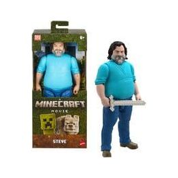 Mattel Minecraft Movie gro&szlig;e Steve-Actionfigur, Spielfigur 30 cm gro&szlig;e Sammelfigur