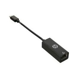 HP USB Adapter, USB-C Stecker > RJ-45 Buchse schwarz, 10cm, Gigabit LAN 10/100/1.000 Mbit/s