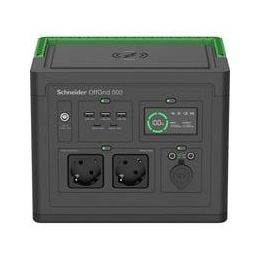 APC Schneider tragbare OffGrid Powerstation 500 schwarz/gr&uuml;n, Lithium-Ionen Akku 517Wh, 2x 230V 500W, 3x USB-A, 2x USB-C PD