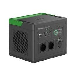 APC Schneider tragbare OffGrid Powerstation 730 schwarz/gr&uuml;n, Lithium-Ionen Akku 738Wh, 2x 230V 700W, 3x USB-A QC, 2x USB-C PD