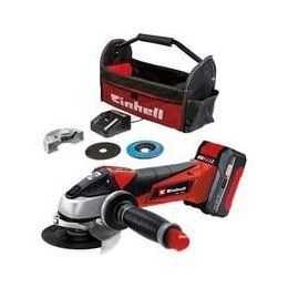 Einhell Power X-Change Akku-Winkelschleifer TC-AG 18/115 Li Kit, 18Volt rot/schwarz, Li-Ion-Akku 4,0Ah, Werkzeugtasche + Zubeh&ouml;r