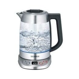Severin Glas Tee-/Wasserkocher Deluxe WK 3480 edelstahl/transparent, 1,7 Liter