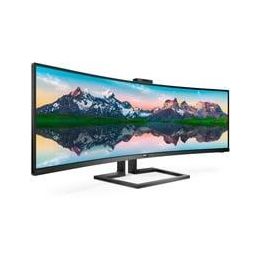 Philips 499P9H/00, LED-Monitor 124 cm (48.8 Zoll), schwarz, Dual QHD, VA, Curved, USB-C, Webcam