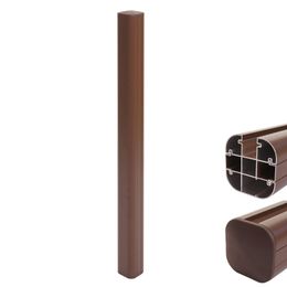 MCW Alu-Pfosten Savoie-WPC-Zaun, Pfeiler Pfahl, Stecksystem ~ 98cm, braun