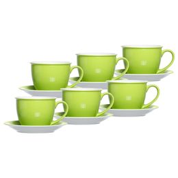 Ritzenhoff & Breker Ritzenhoff & Breker Milchkaffee Tassen mit Untertassen Doppio 350 ml 6er Set