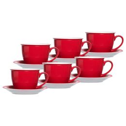 Ritzenhoff & Breker Ritzenhoff & Breker Milchkaffee Tassen mit Untertassen Doppio 350 ml 6er Set