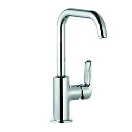 Kludi Pure&Solid Waschtischarmatur 340240575 DN 15, Hebel seitlich, schwenkbarer Auslauf, ohne Ablaufgarnitur, chrom