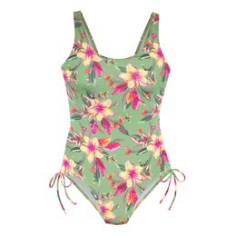 Lascana Badeanzug 'Malia' Damen Gr&ouml;&szlig;e S jade / hellgr&uuml;n / orange / pink