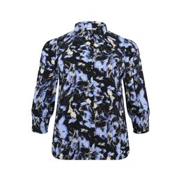 Kaffe Curve Bluse 'Lurana' Damen Gr&ouml;&szlig;e 6XL hellblau / pastellgelb / schwarz