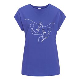 Lascana T-Shirt Damen Gr&ouml;&szlig;e XS dunkelblau / wei&szlig;