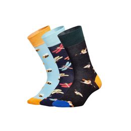 DillySocks Socken 'Geschenkbox - Flutter into Spring (3er Box)' Damen Gr&ouml;&szlig;e 36/40 bunt