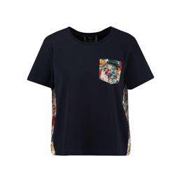 19V69 Italia T-Shirt 'Tabitha Flower' Damen Gr&ouml;&szlig;e L navy / orange / rot / wei&szlig;