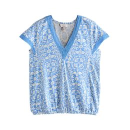 next T-Shirt Damen Gr&ouml;&szlig;e 7XL azur / wei&szlig;