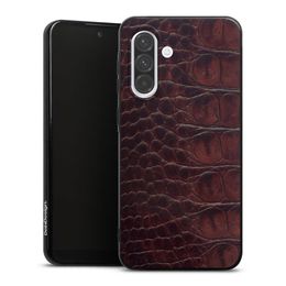 DeinDesign Galaxy A36 5G Handy Silikon H&uuml;lle Case schwarz Handyh&uuml;lle Leather Crocodile Animal Print