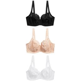 next BH Damen Gr&ouml;&szlig;e 90 beige / schwarz / wei&szlig;