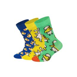 Happy Socks Socken 'Kids Bunny-Rubber Duck-Chicken Egg Socks' M&auml;dchen Gr&ouml;&szlig;e 28/31 bunt