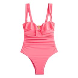 next Bandeau-Badeanzug 'R&uuml;schen' Damen Gr&ouml;&szlig;e XXL pink