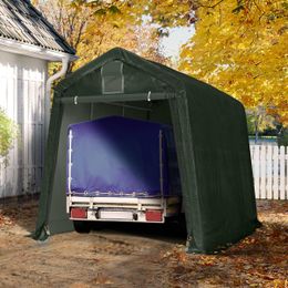 TOOLPORT 2,4x3,6m Zeltgarage, PE-Plane, dunkelgrün - (8045)