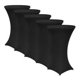 NYVI Stehtischhusse NYVIGala - Elastische Stretchhusse f&uuml;r Stehtische & Bistrotische Farbe:Schwarz;Gr&ouml;&szlig;e:&Oslash; 60-65 cm - 5er Set