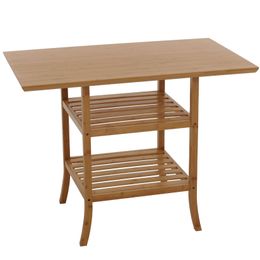 Bambus Tisch MCW-N84, Beistelltisch Esszimmertisch Multifunktionstisch Mehrzwecktisch, MVG-zertifiziert 100x60cm