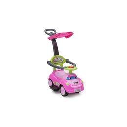 Moni Rutschauto SMILE 3 in 1, Schubstange, Sonnendach, Fu&szlig;st&uuml;tzen, Sicherheitsb&uuml;gel rosa