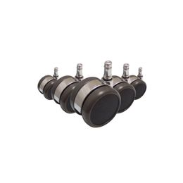 hjh OFFICE Stuhlrollen 5x ROLO LUX 11mm/65mm Metall, Kunststoff