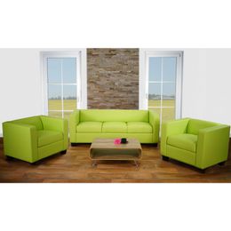MCW 3-1-1 Couchgarnitur Lille Kunstleder ~ hellgr&uuml;n