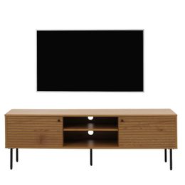TV-Rack MCW-N78, Lowboard TV-Schrank, skandinavischer Stil Metall Holz Melamin MVG 50x150x40cm ~ natur