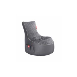 Gamewarez Gaming Sitzsack Classic - Kunstleder Granite Hurricane (Grau/Wei&szlig;)