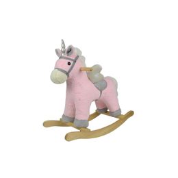 Chipolino Schaukeltier Einhorn Sound, weiches Pl&uuml;sch, ab 18 Monaten, Haltegriffe rosa