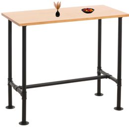 Bartisch MCW-N21, Thekentisch Bistrotisch, Fu&szlig;ablage Industrial Metall Massiv-Holz Kiefer 108x120x61cm ~ natur