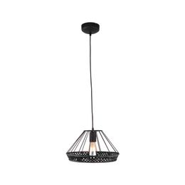 Brilliant Tory Pendelleuchte 1flg schwarzmatt/rattan Innenleuchten,Pendelleuchten 1x A60, E27, 40W, geeignet f&uuml;r Normallampen (nicht enthalten) In der H&ouml;he einstellbar / Kabel k&uuml;rzbar