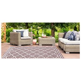 Jet-Line Garten Teppich Outdoor Kunststoffteppich AUSTIN braun 240x300 cm Terrasse Balkon