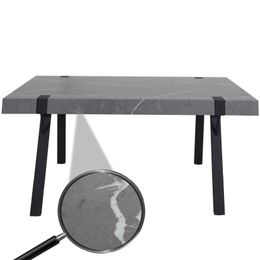 Esstisch MCW-L54, Tisch K&uuml;chentisch Esszimmertisch, Industrial Metall 150x90cm ~ Marmor-Optik grau