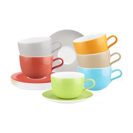 Seltmann Weiden Milchkaffeetassen mit Untertassen Liberty Pure Colors 380 ml 6er Set
