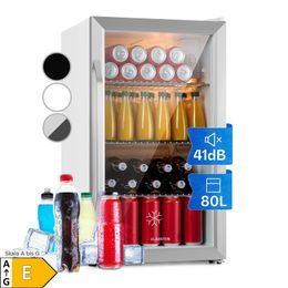 Klarstein Beersafe XXL Crystal White K&uuml;hlschrank 80 Ltr Panoramaglas Edelstahl